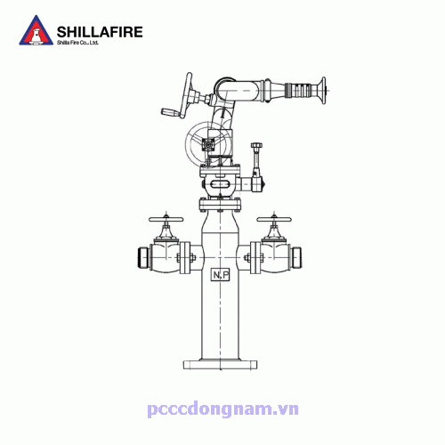 Trụ tiếp nước pccc 6 inches 3 cửa Kết nối súng phun và lăng phun
